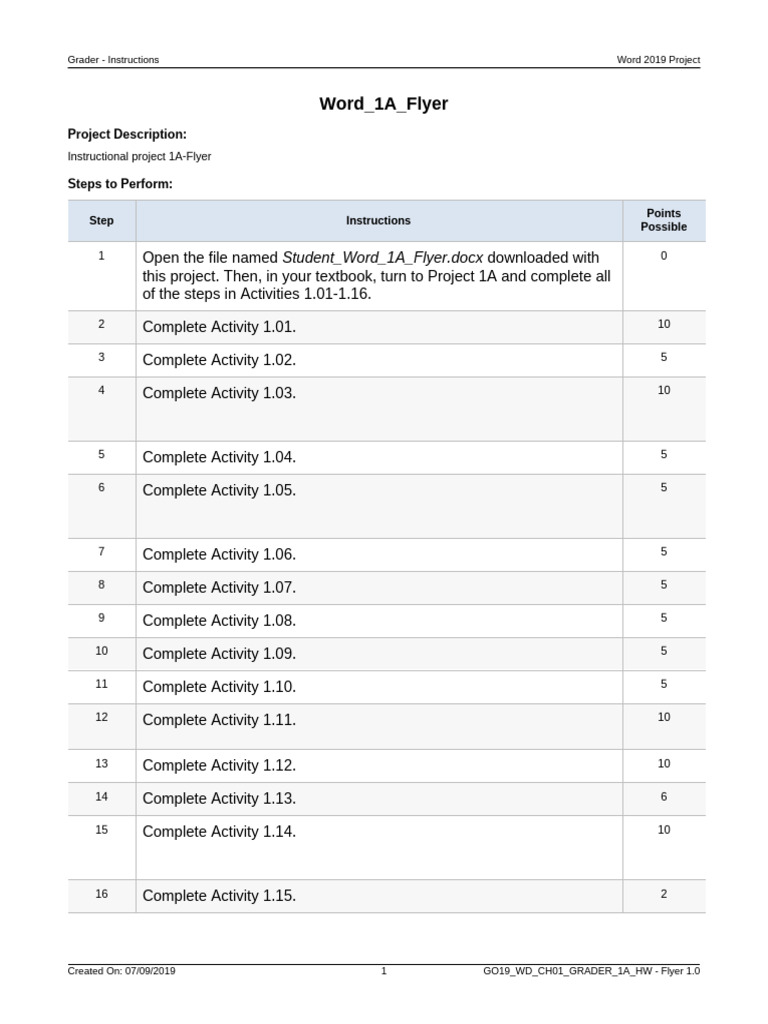 Word 1A Flyer Instructions | PDF
