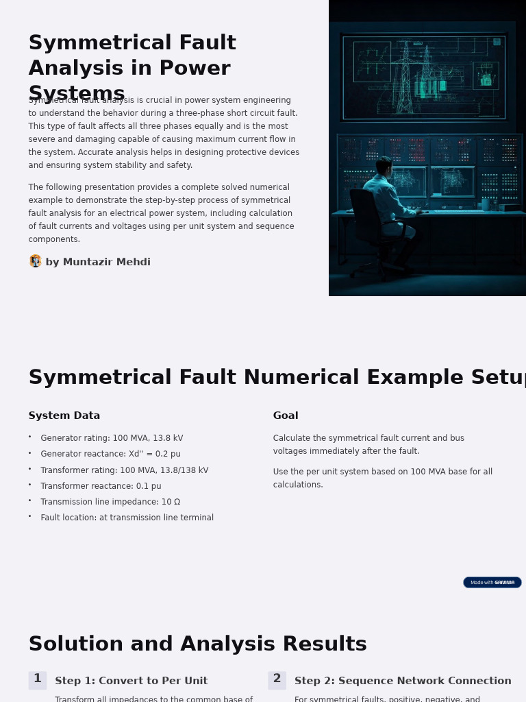 Symmetrical Fault Analysis In Power Systems Pdf