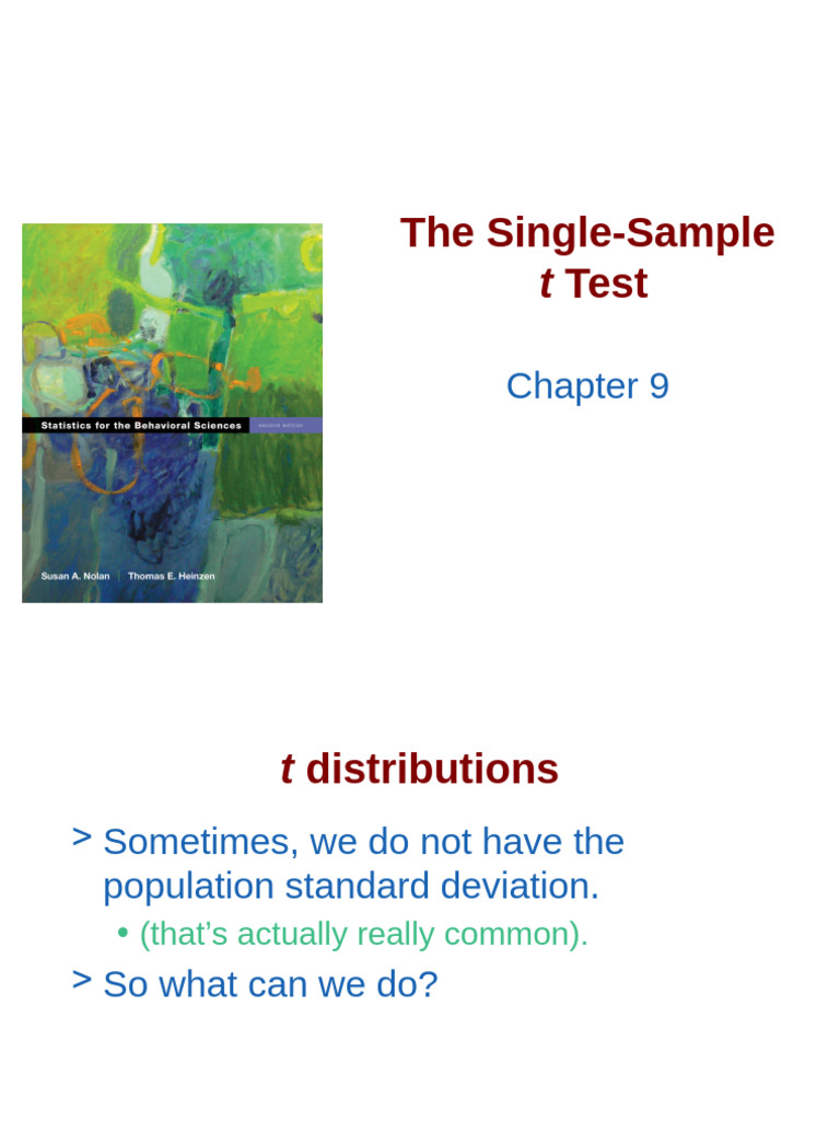 Understanding the Single-Sample t Test | PDF | Standard Deviation ...