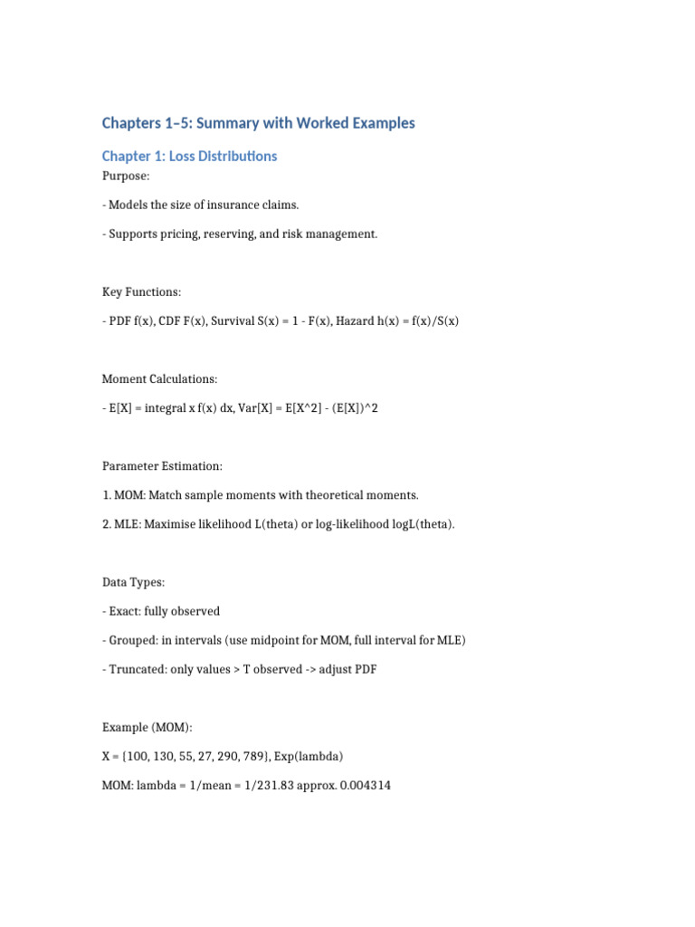 Ch1-5 Summary With Examples | PDF | Applied Mathematics | Statistical Analysis