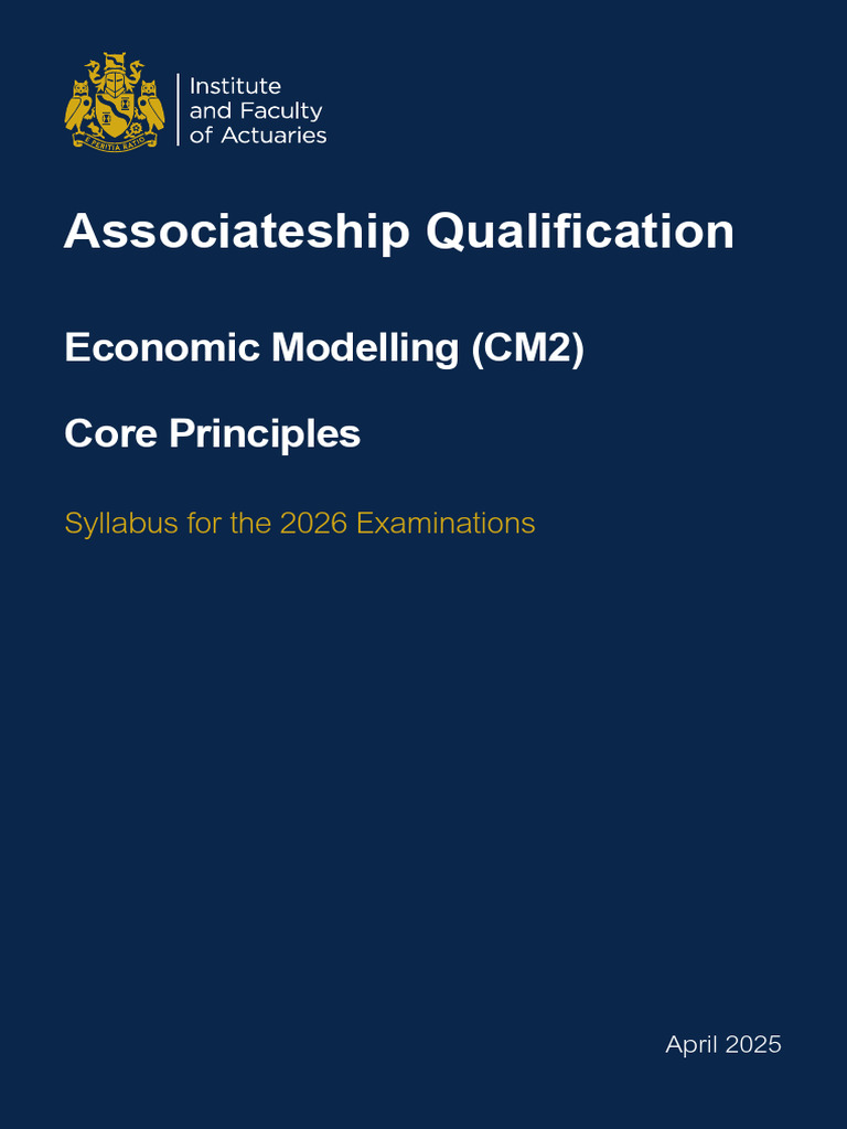 CM2 Economic Modelling Syllabus 2026 | PDF | Modern Portfolio Theory ...