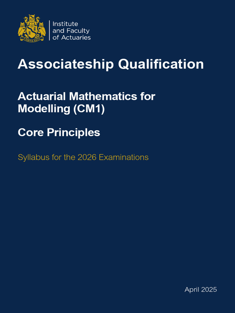 cm1 - Syllabus 2026 - Final Proof | PDF | Present Value | Yield (Finance)