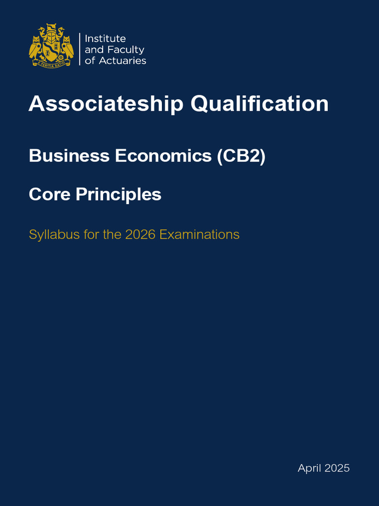cb2 - Syllabus 2026 - Final Proof | PDF | Economics | Macroeconomics