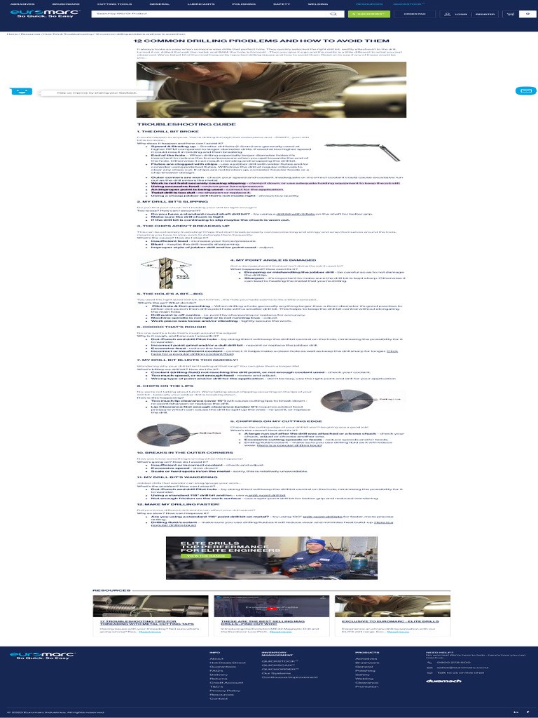 12 Common Drilling Problems and How To Avoid Them | PDF | Drilling | Drill