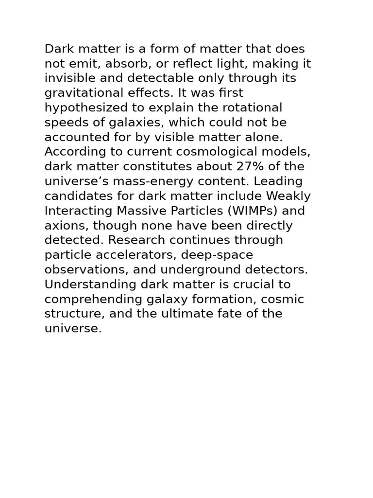 Dark Matter in Cosmology | PDF