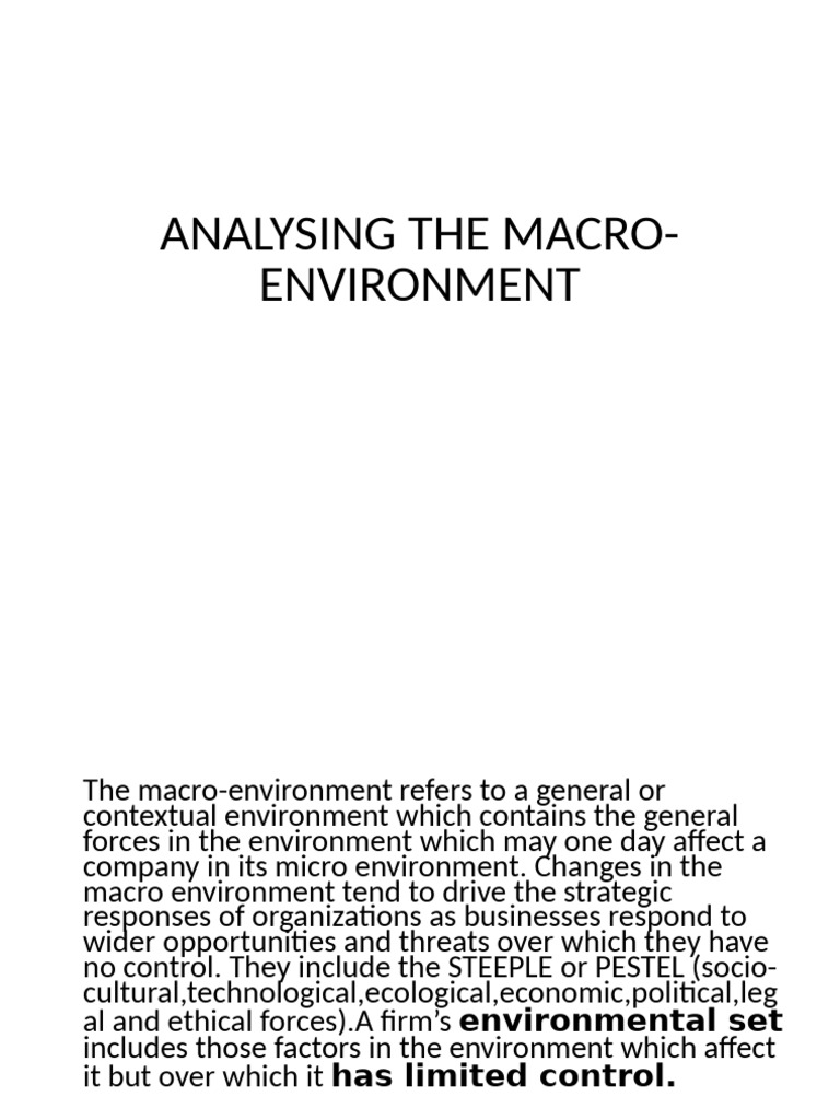 Analysing The Macro-Environment | PDF | Cost Of Living | Economies