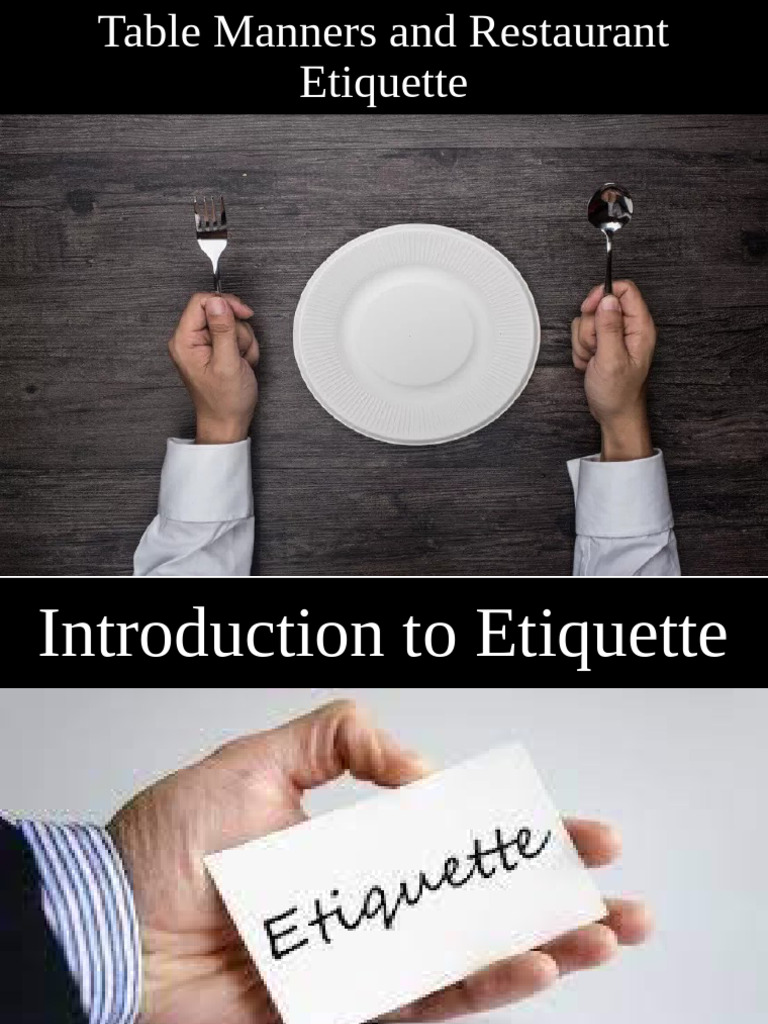 Table Manners and Restaurant Etiquette | PDF | Tableware | Cooking