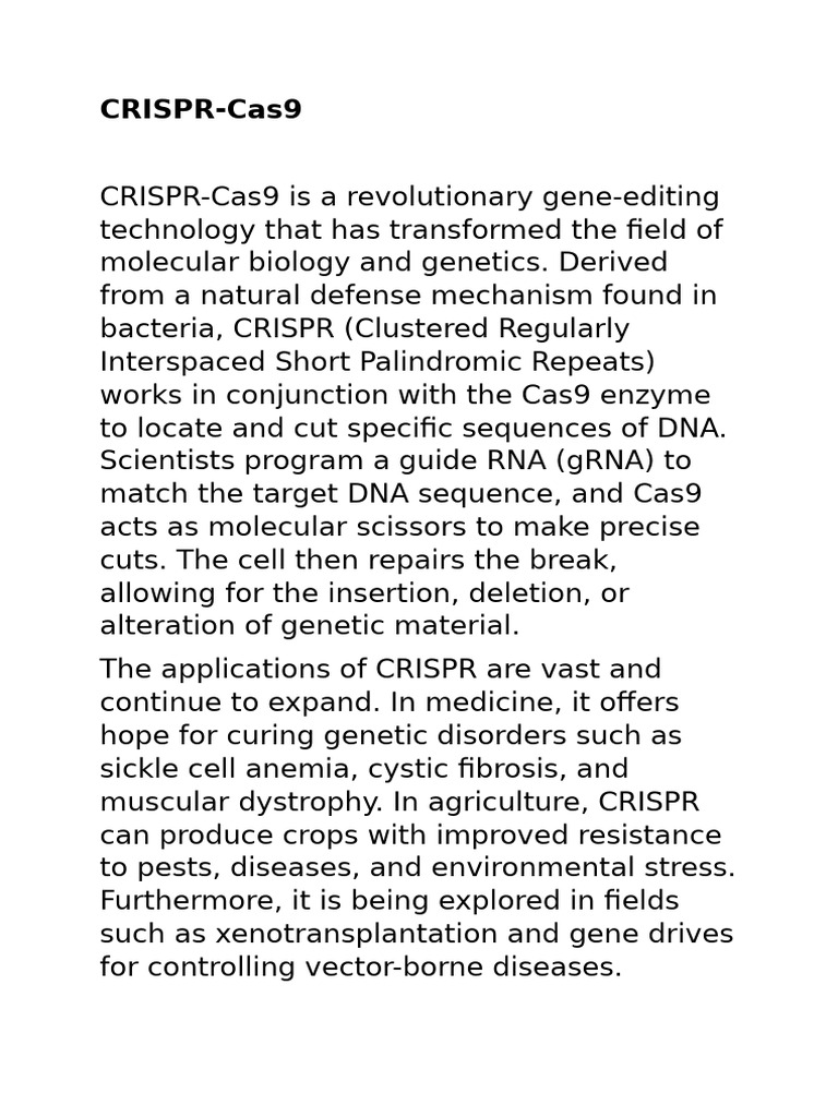 CRISPR-Cas9 Gene Editing | PDF