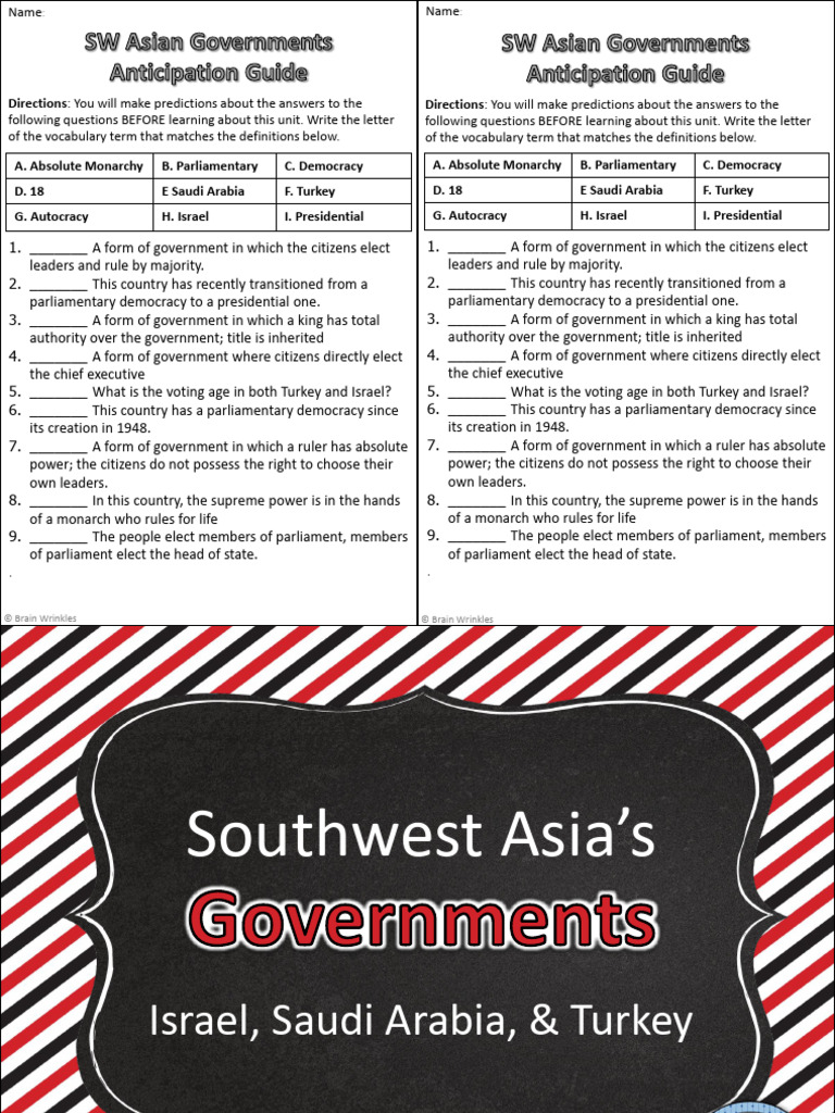 SW Asian Governments Overview: Israel, Turkey, Saudi Arabia | PDF ...