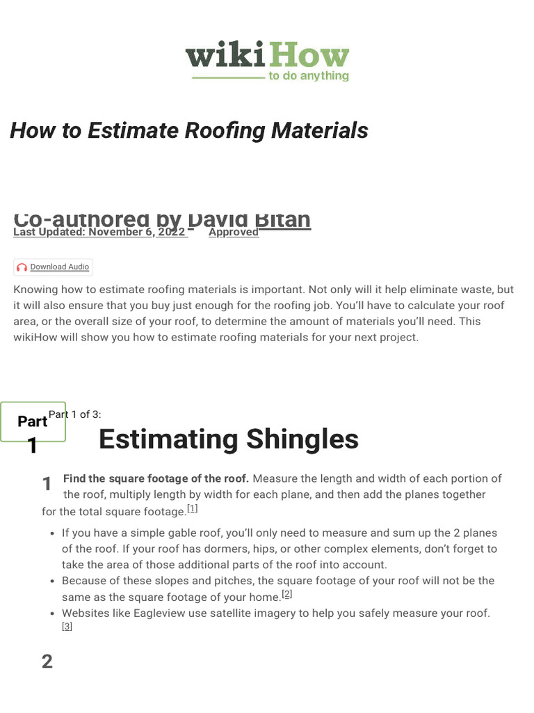 How To Estimate Roofing Materials - 11 Steps (With Pictures) | PDF ...