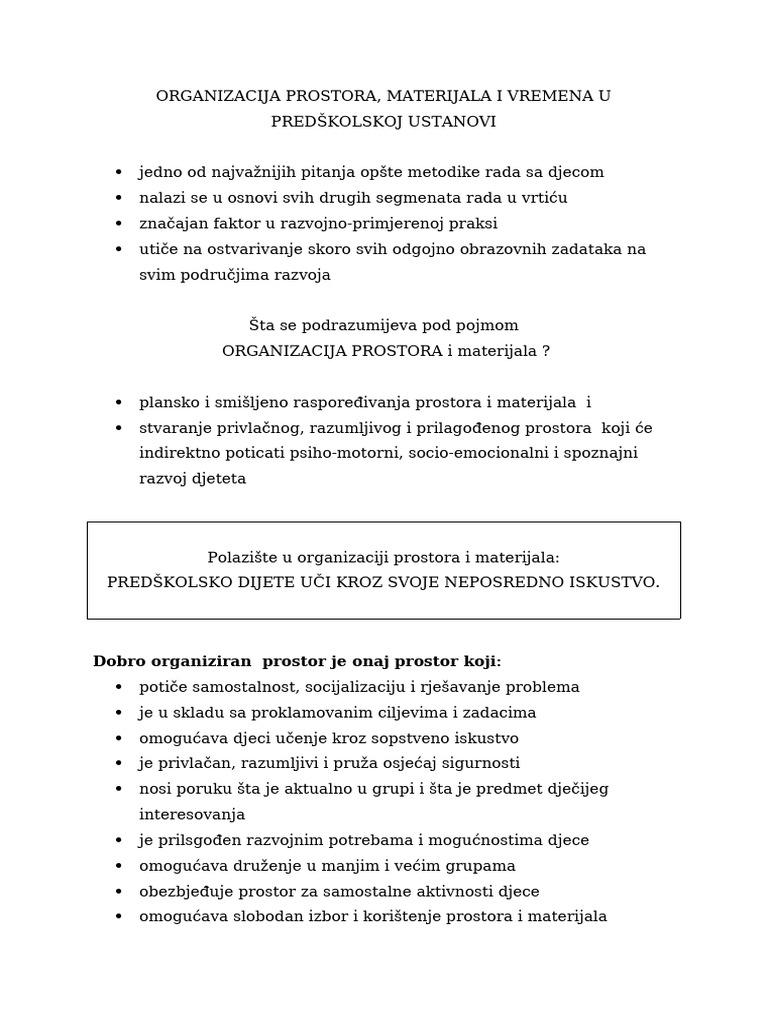 Organizacija Prostora | PDF