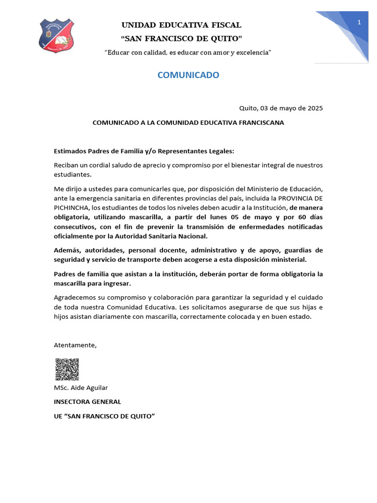 Comunicado Urgente Signed | PDF