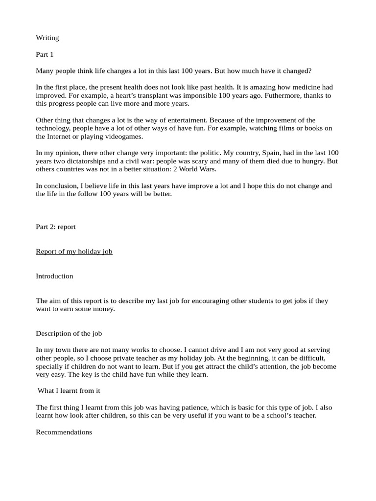 Writing, Mock Exam | PDF