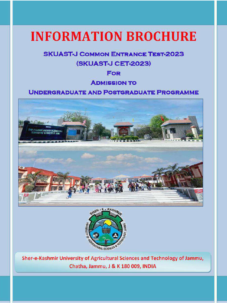 1681735260brochure SKUAST-J CET 2023-24 - Compressed PDF | PDF