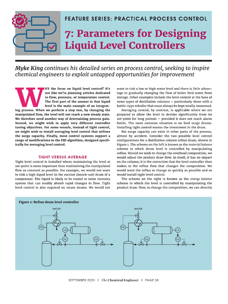 Parameters for Designing Liquid Level Controllers | PDF