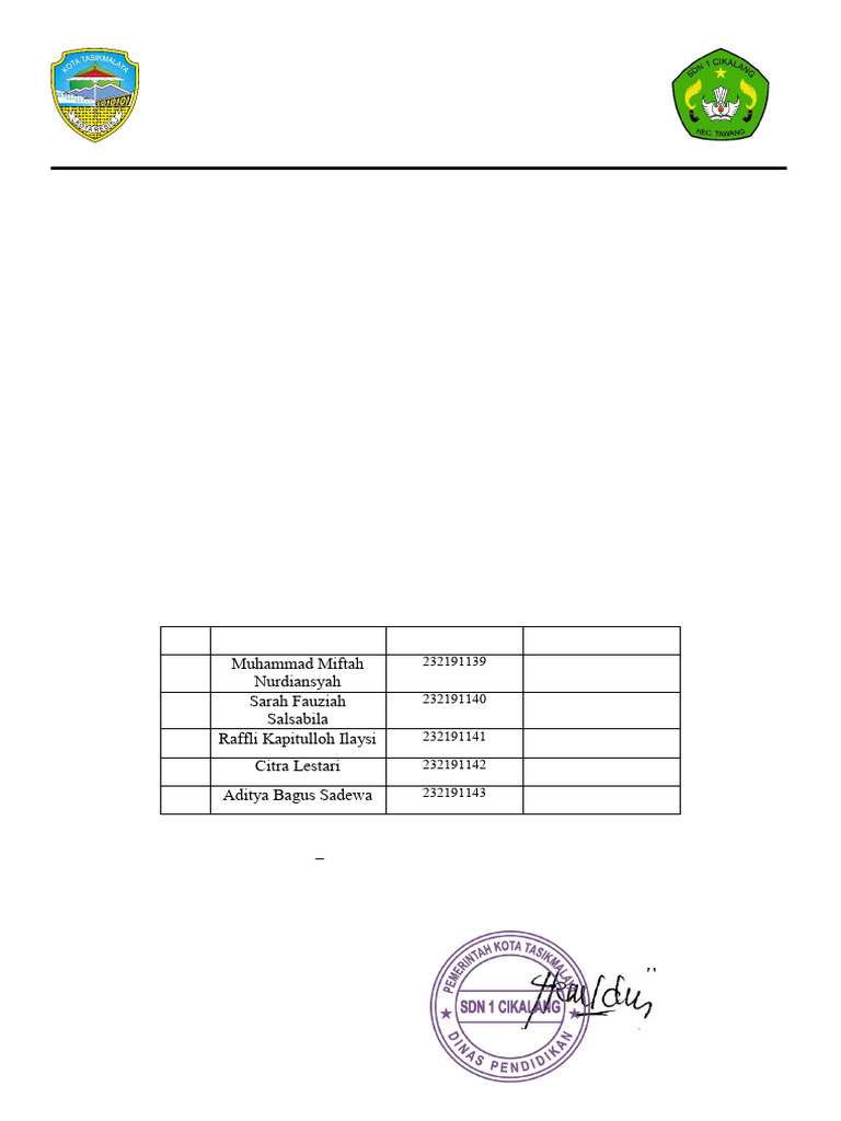 SURAT TELAH MELAKUKAN PENELITIAN (Nama Mahasiswa) DI SDN 1 CIKALANG | PDF