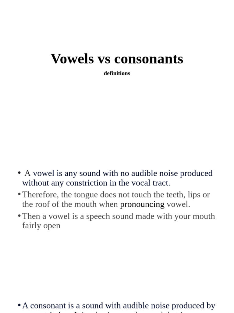 Vowels Vs Consonants | PDF