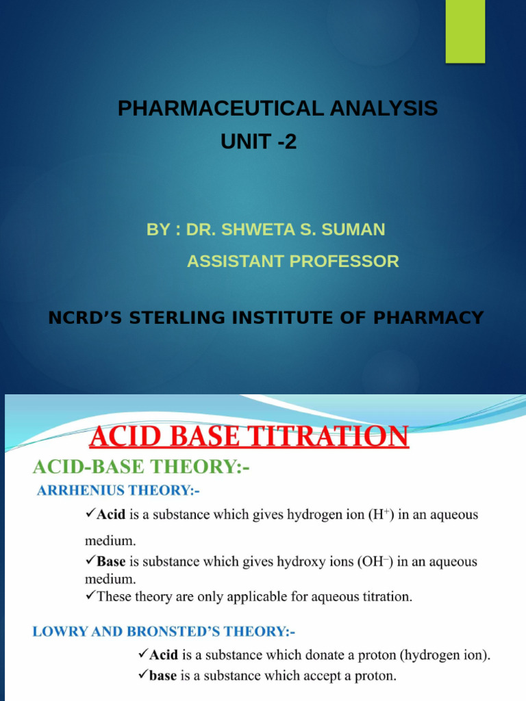 Classification of Acid Base Titration | PDF