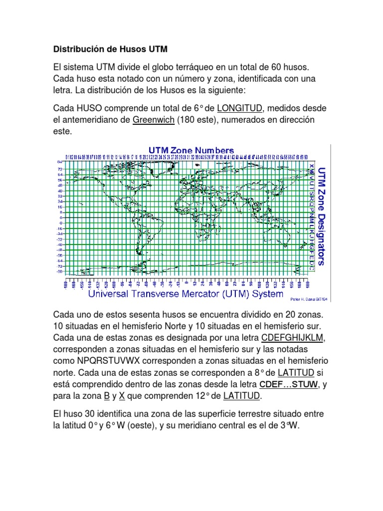 Explicación detallada del sistema de coordenadas UTM: zonas, husos ...