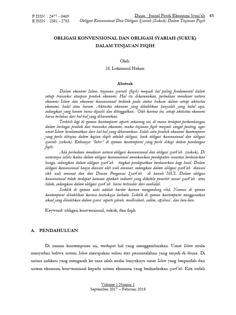 Perbandingan Sukuk dan Obligasi Konvensional | PDF