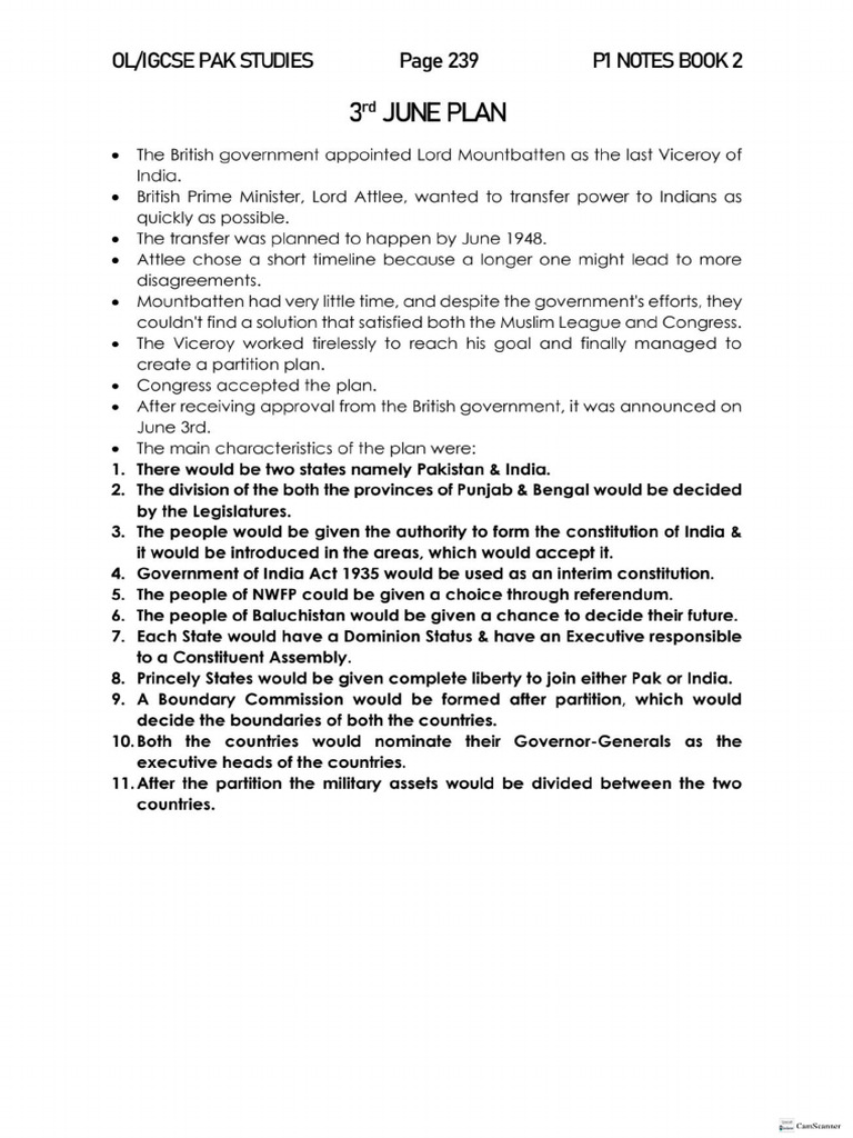3rd June Plan Notes 2024-25 | PDF