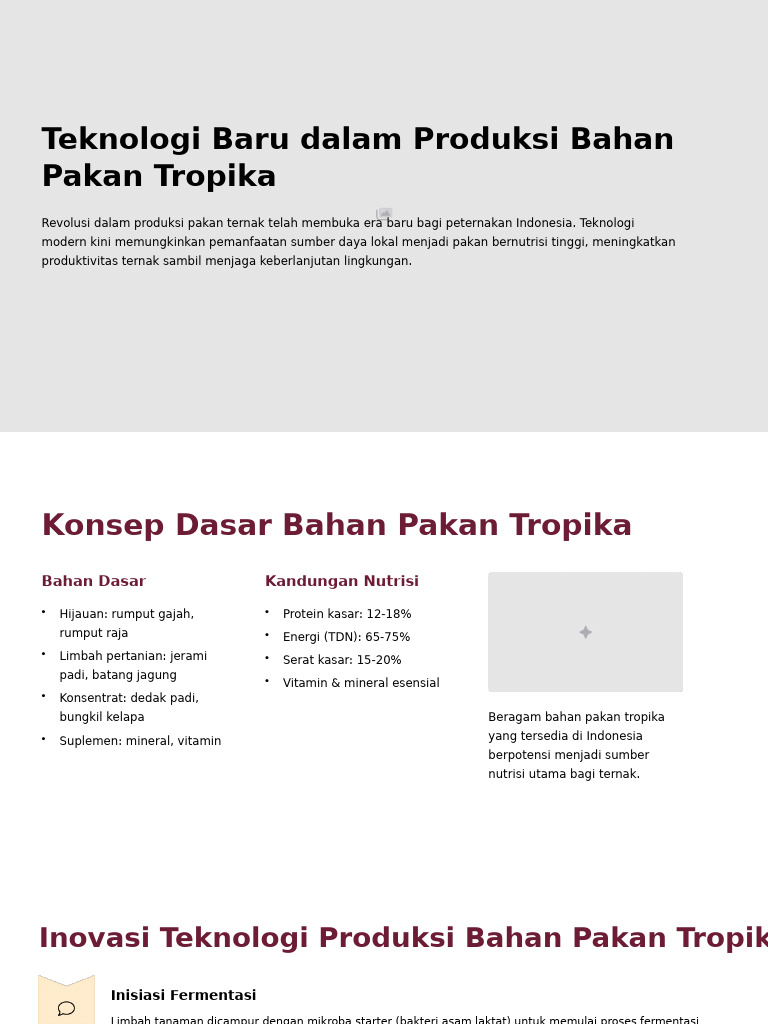 Teknologi Baru Dalam Produksi Bahan Pakan Tropika | PDF