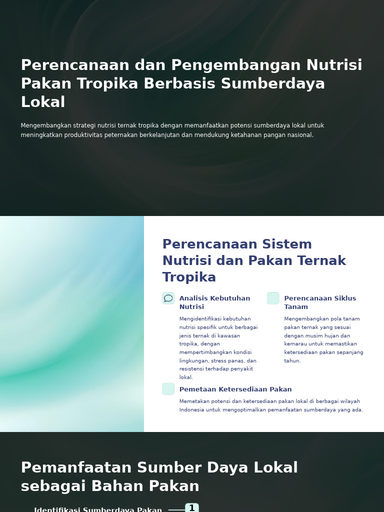 Perencanaan Dan Pengembangan Nutrisi Pakan Tropika Berbasis Sumberdaya Lokal | PDF