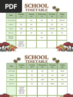 Grade 5 Timetable | PDF