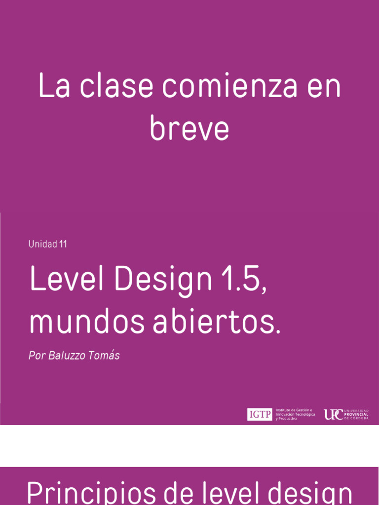 Clase 11, Level Design 2 | PDF