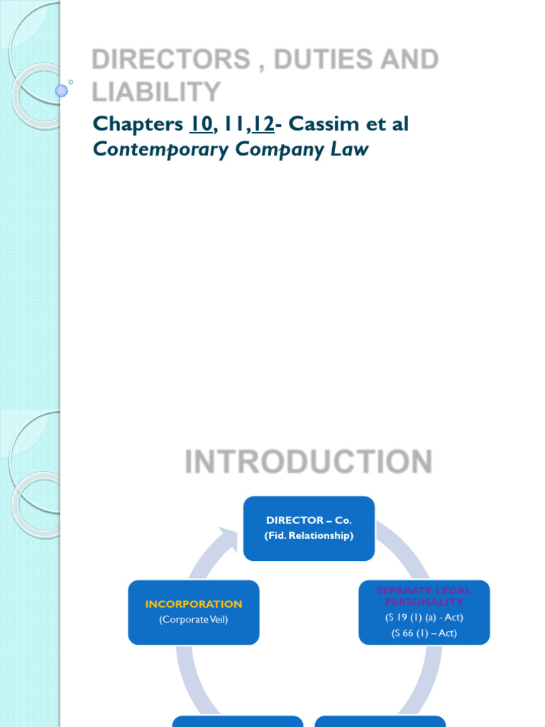 COR 401 Lecture Directors Duties, Board Committees Directors Liability 2023 | PDF | Indemnity ...