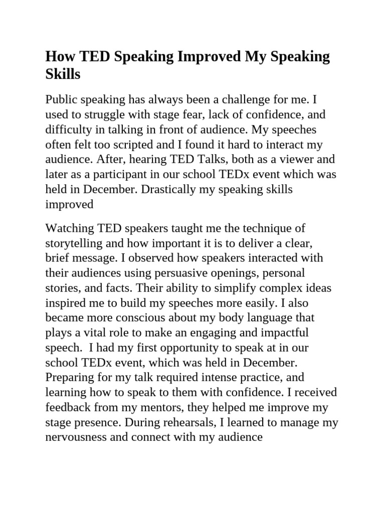 Transforming Public Speaking with TED | PDF
