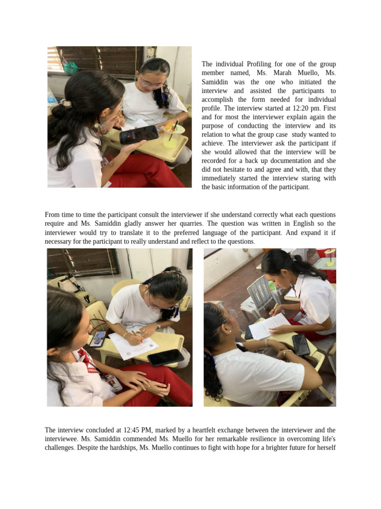 Marah Muello Individual Profiling Documentation 2 | PDF