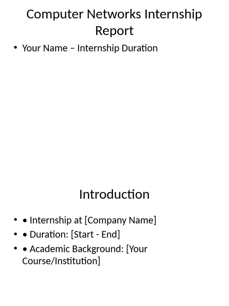 Computer Networks Internship Presentation | PDF