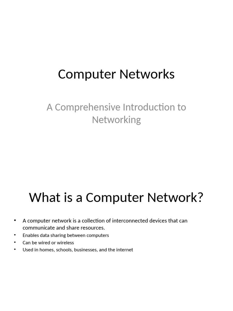 Detailed Computer Networks Presentation | PDF | Computer Network ...