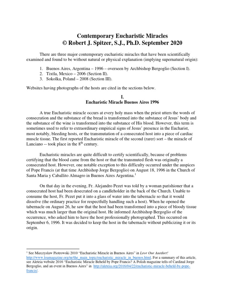 Contemporary Eucharistic Miracles Magis Center | PDF | Heart | Blood