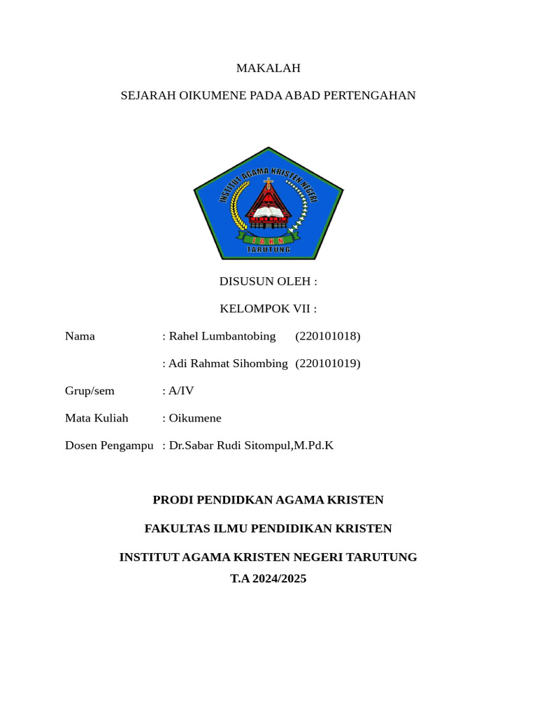 Sejarah Oikumene Abad Pertengahan | PDF