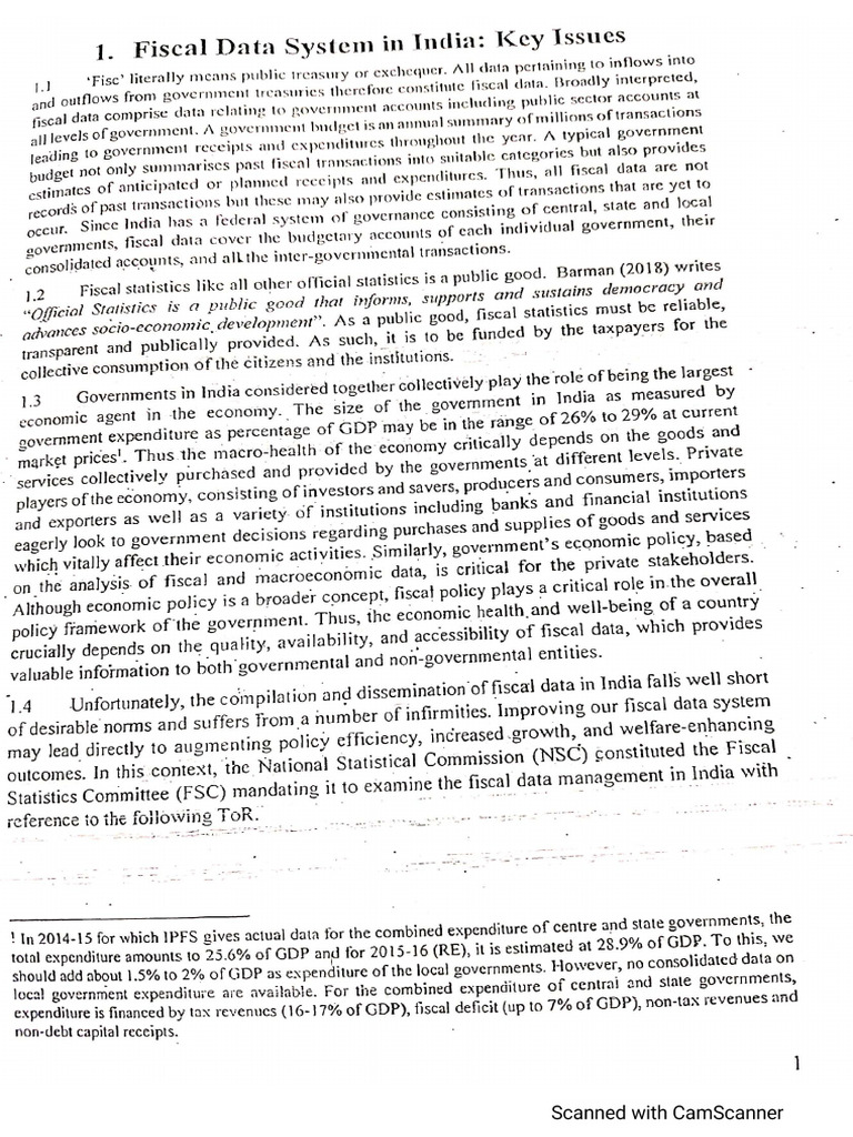 Fiscal Data System in India-Key Issues | PDF
