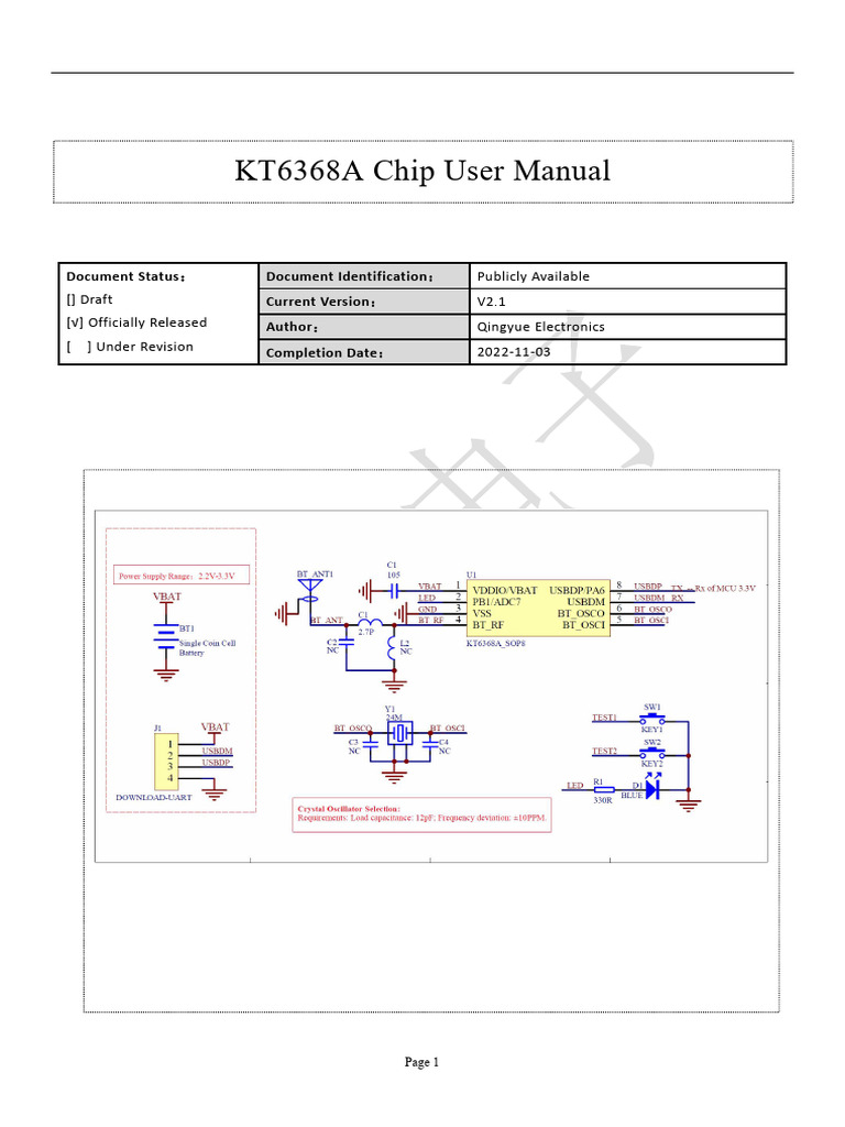 KT6368A Bluetooth Dual-Mode User Manual 7_Added Status Query_V2.1 | PDF | Bluetooth ...