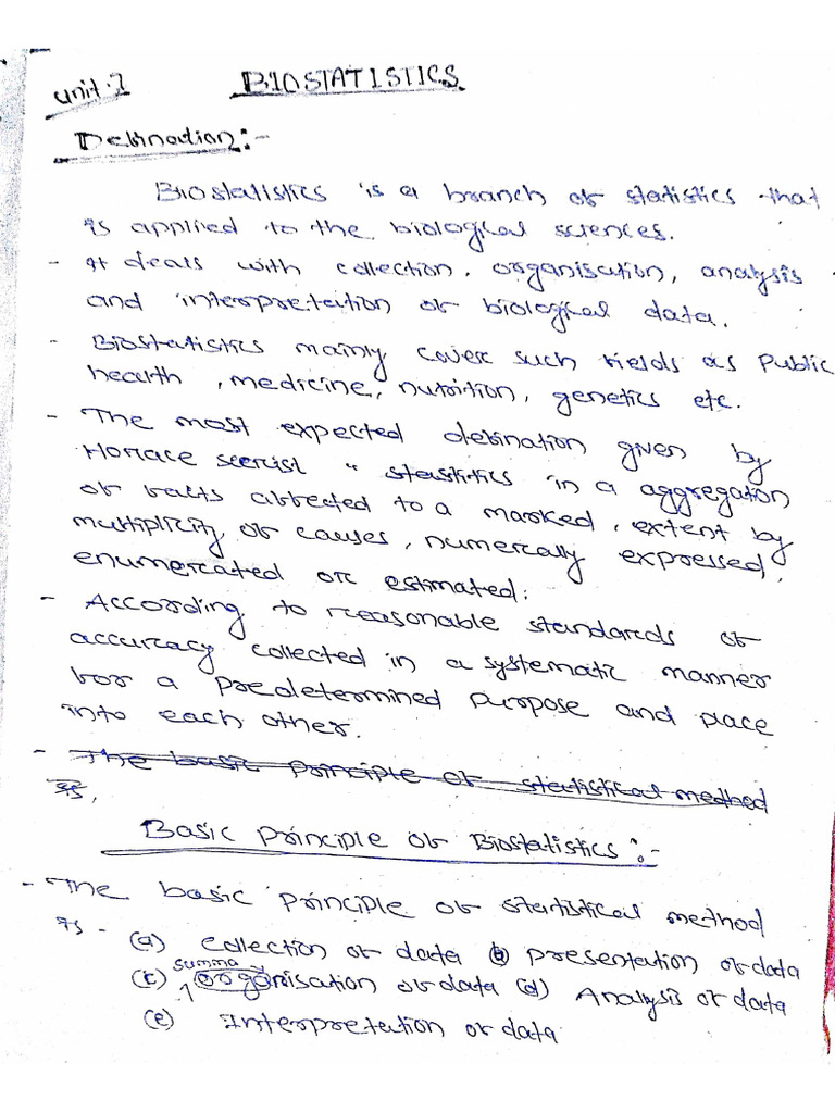 Biostatistics unit-1 | PDF