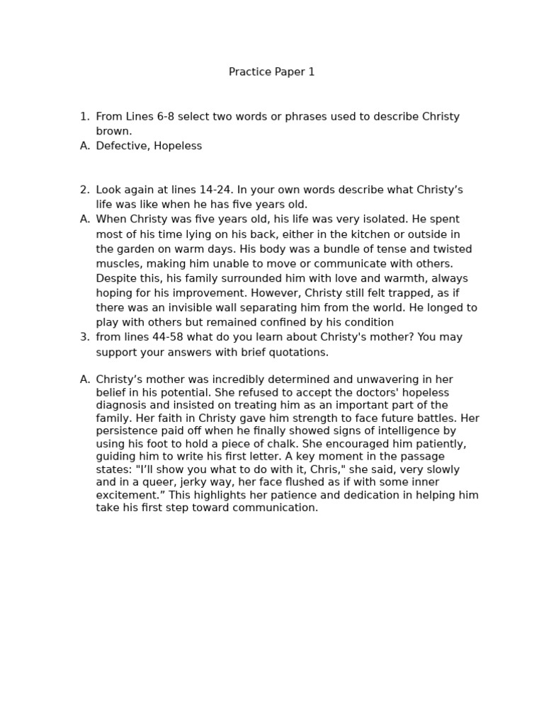 Practice Paper 1 | PDF