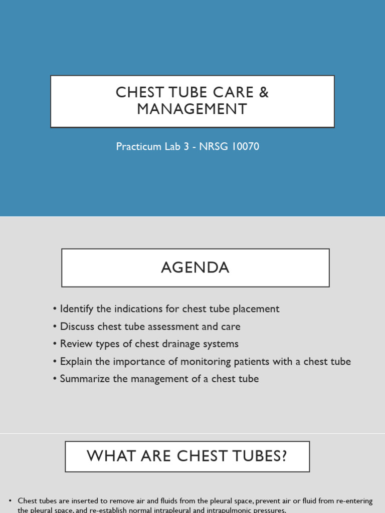 Chest Tubes-Student | PDF | Thorax | Diseases And Disorders