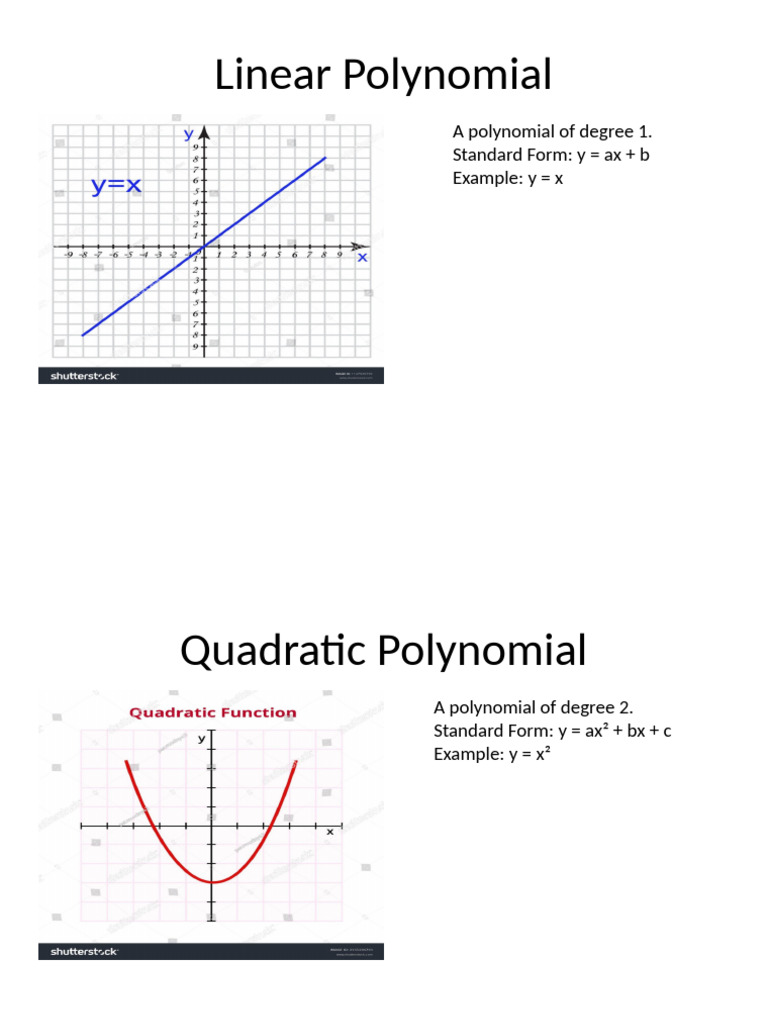 Polynomials Presentation With Real Graphs | PDF