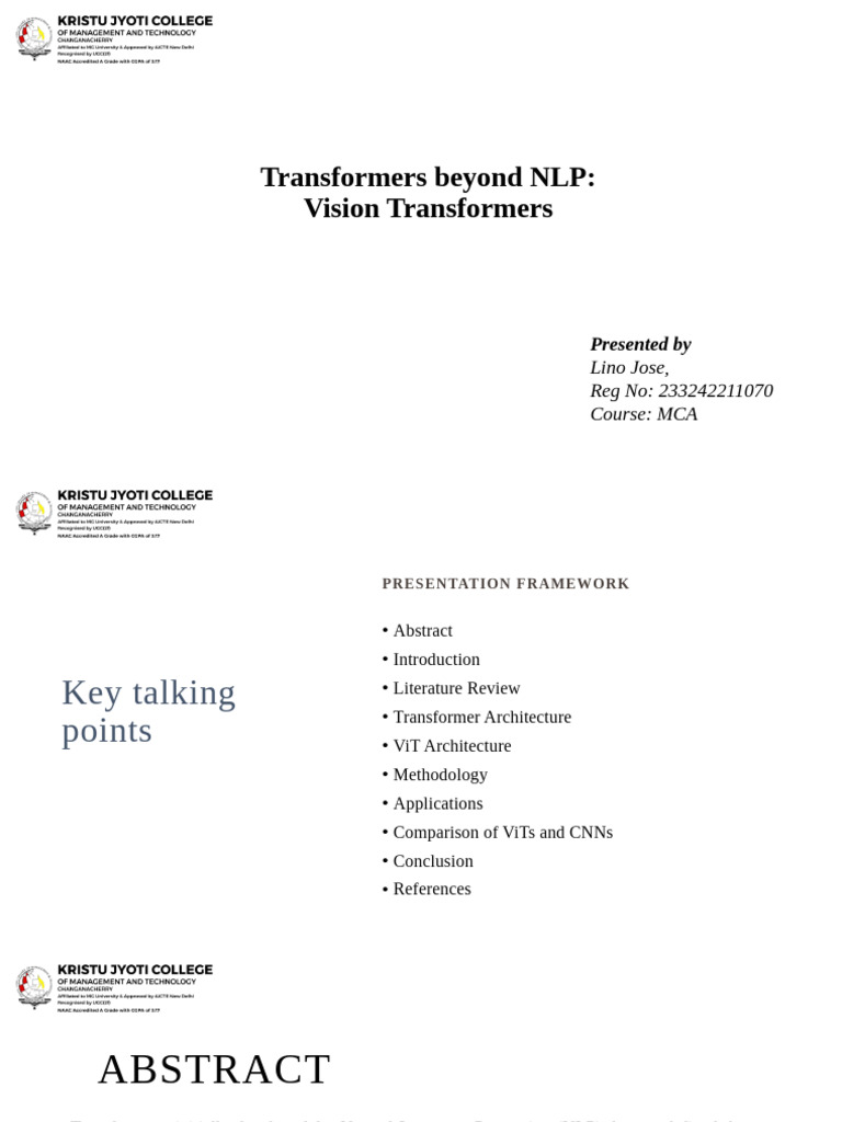 ViT Transformers SEMINAR | PDF | Computer Vision | Artificial Intelligence