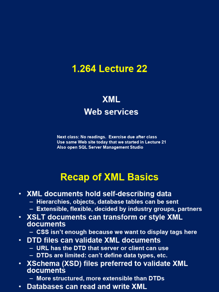 MIT1 264JF13 Lect 22 | PDF | Html Element | Xslt