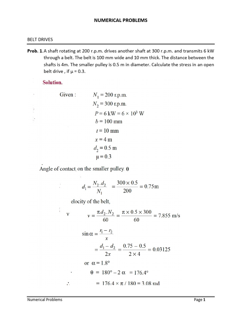 Prob-2 - Belt Drives | PDF