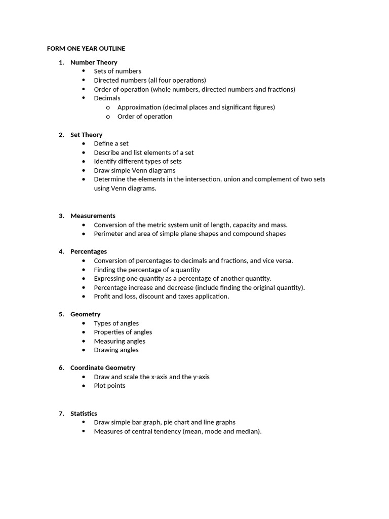 Mathematics Outline | PDF | Matrix (Mathematics) | Euclidean Vector
