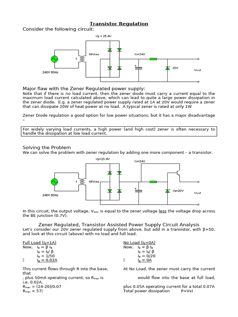 Transistor Regulation | PDF