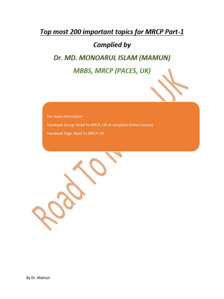 Top Most 200 Important Topics For MRCP Part-1 PDF | PDF | Dermatitis ...
