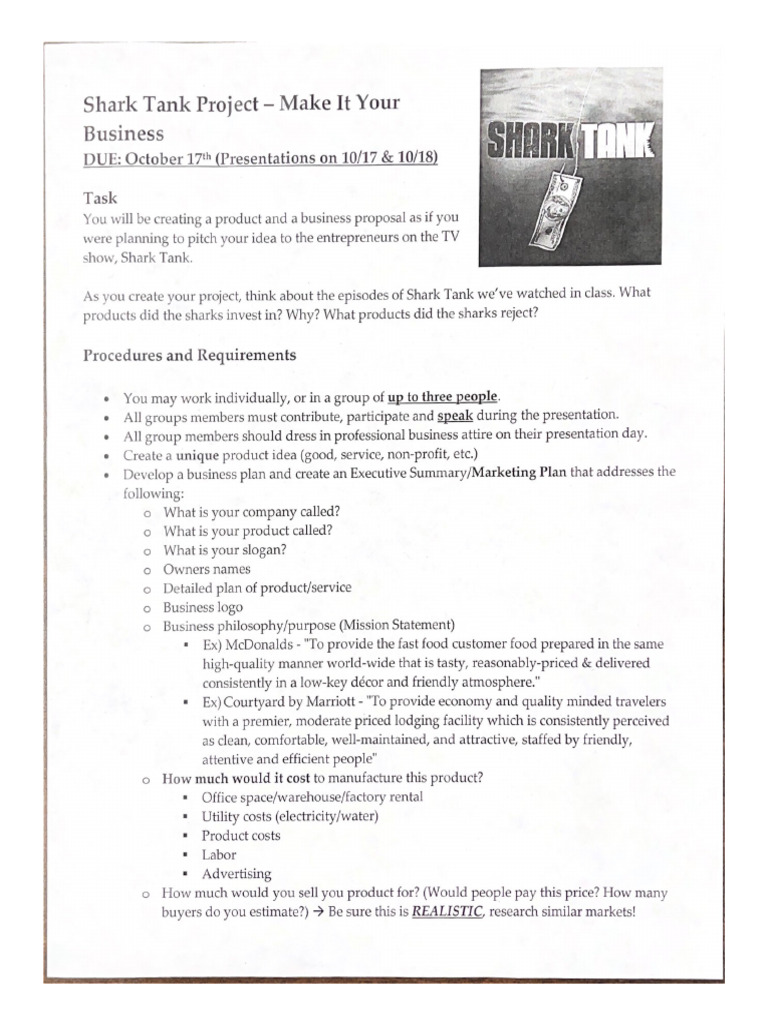 Shark Tank Proiect - Make It Your | PDF