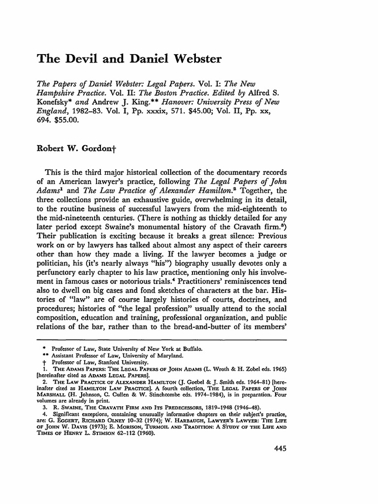 The Devil and Daniel Webster | PDF | Lawyer | Bankruptcy